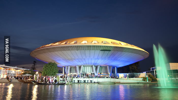 The flying saucer building in Eindhoven, the Netherlands . The Evoluon ...