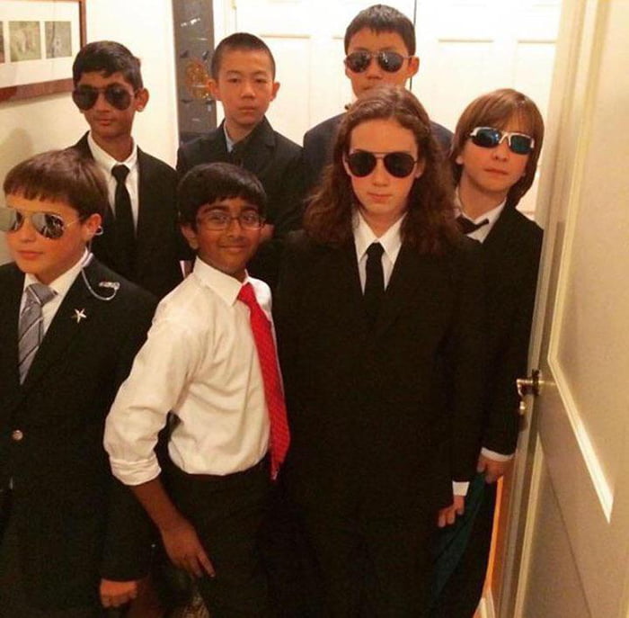 Kids Dress as Secret Service Agents for their friend who cannot dress ...