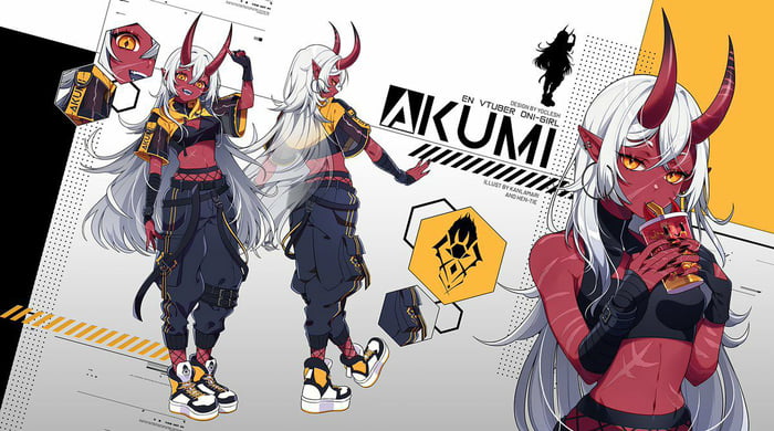 Yoclesh, the new Oni Vtuber ( she mostly streams on twitch) - 9GAG