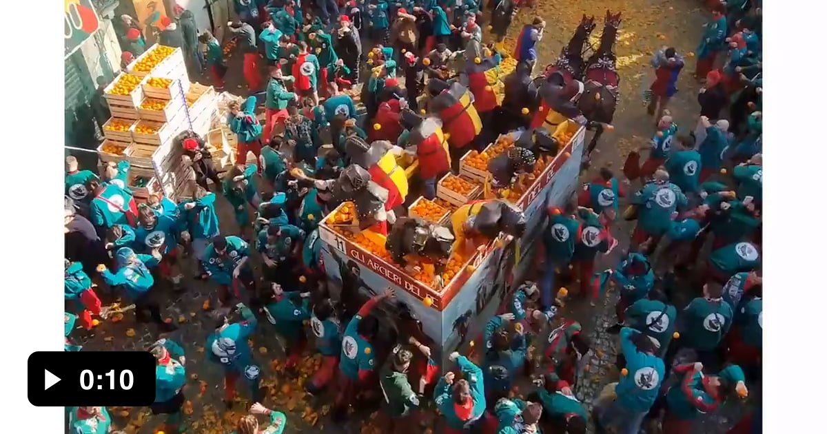 Every year, a small northern Italian town hosts a 3-day-long food fight ...