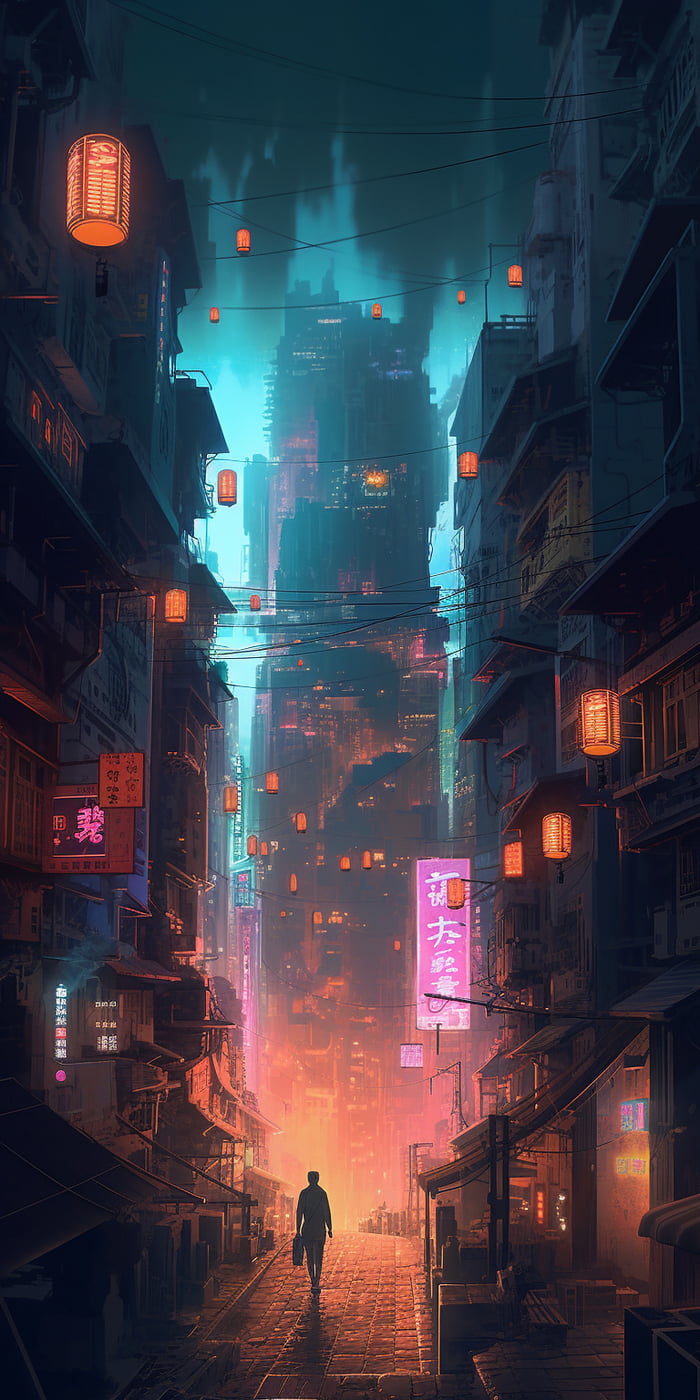 Cozy cyberpunk city - 9GAG