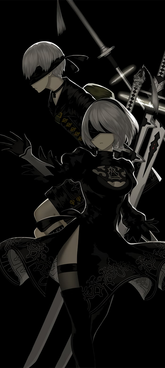 Nier Automata ~ 2B and 9S (1440x3200) - 9GAG