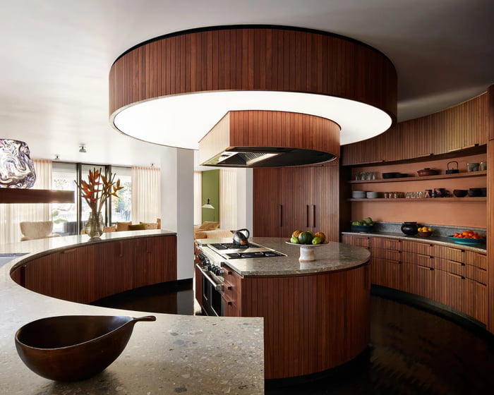 Circular Kitchen, originally designed by A. Quincy Jones, that has been ...