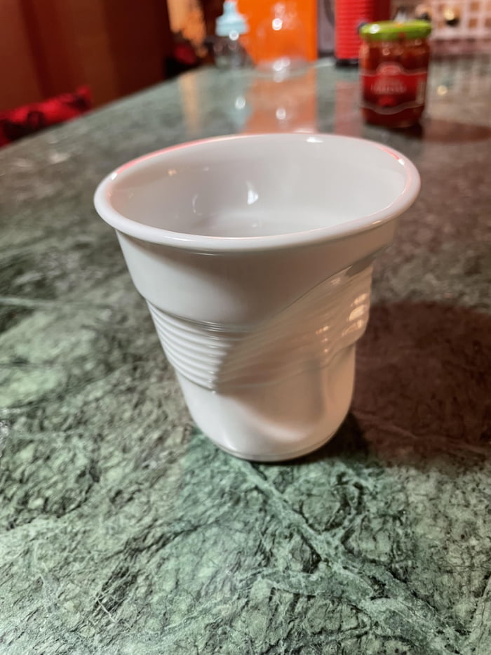 The cup isn’t compressed, it’s actually made out of ceramic and it’s in ...