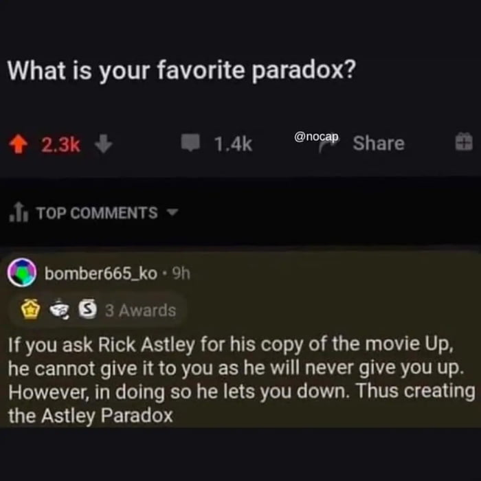 Rick Astley paradox - 9GAG
