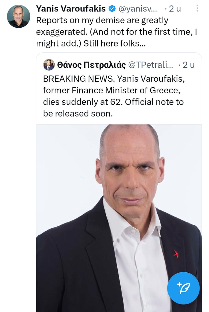 Fank God, Yanis is still with us... - 9GAG