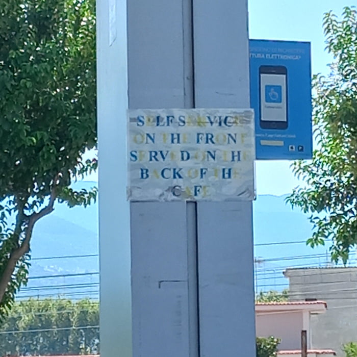 Self service sign in a gas station - 9GAG