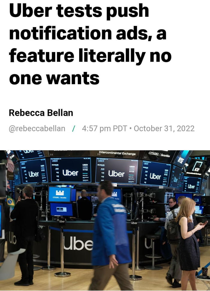 Uber is now using push notifications to tell you to buy Peloton - 9GAG