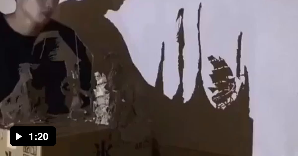 Making shadow art with pieces of cardboard - 9GAG