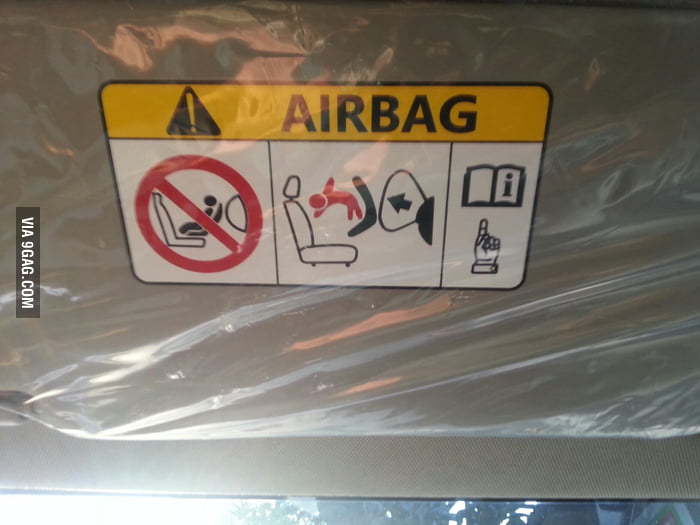 Funky airbag warning in my car... - 9GAG
