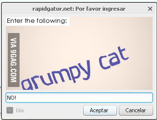 Grumpy Captcha... - 9GAG