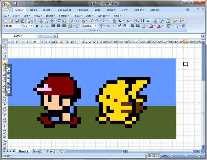 My first excel drawing :D - 9GAG