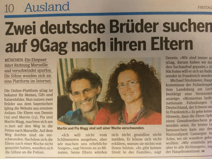 Two german brothers searching for their parents on 9gag. Good luck. - 9GAG