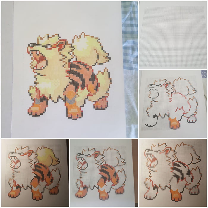 Arcanine Pixel Art
