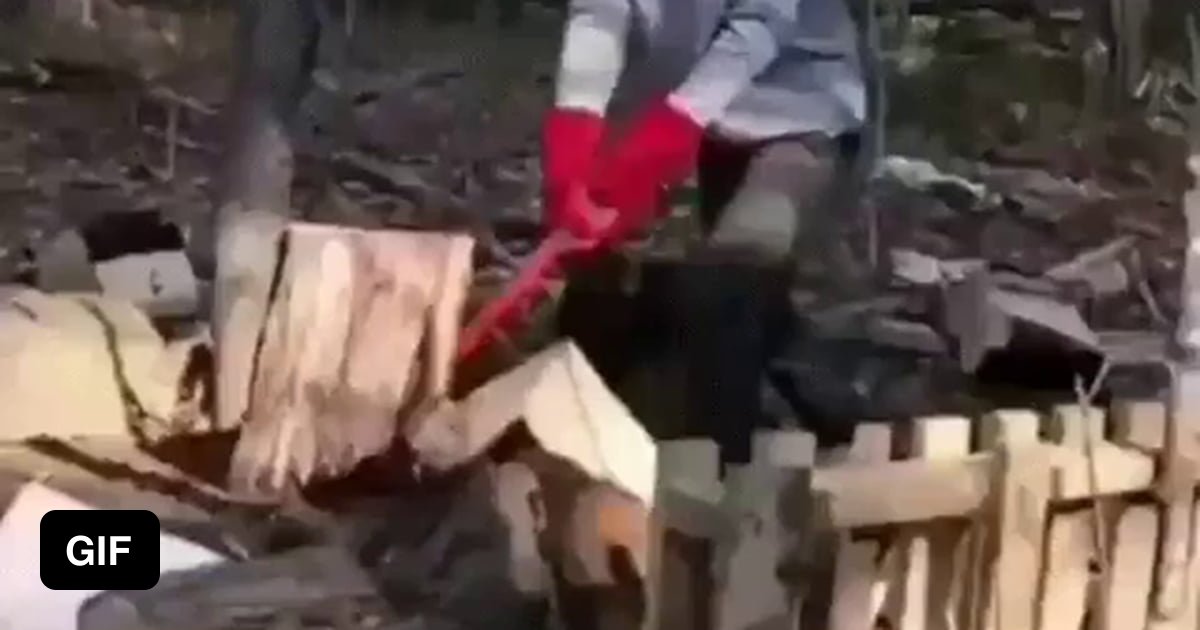 Splitting some wood - 9GAG