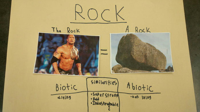 Therefore "The Rock hitting a rock" is an example of interaction ...