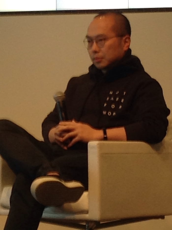 I just met the founder of 9gag. He is wearing a NSFW hoodie - 9GAG