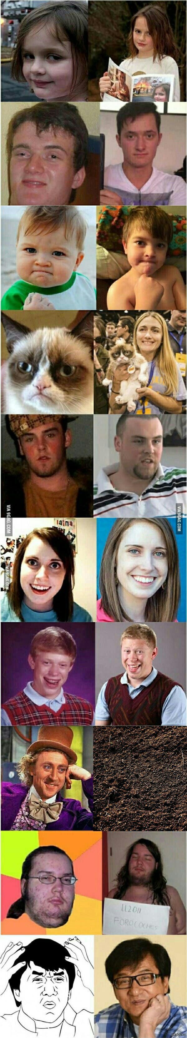 "then & now" on some of the famous meme faces *FIXED* - 9GAG