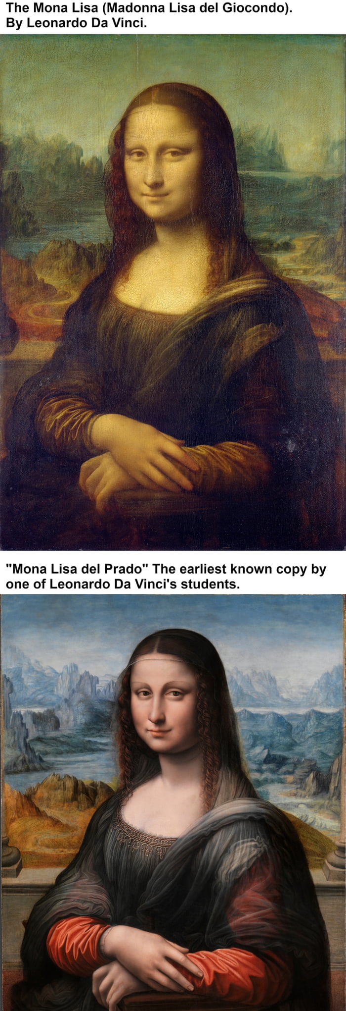 The Mona Lisa and its copy (better resolution because the other OP re ...