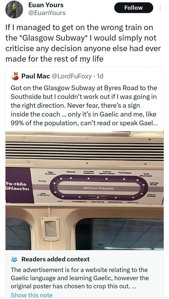 Confused on the Glasgow Subway - 9GAG