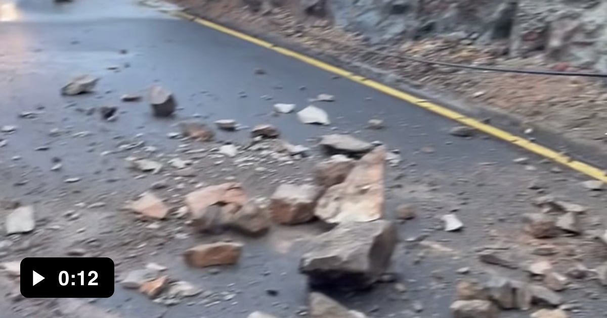 3 days rain in the Canary Islands caused a Little rock fall from the ...