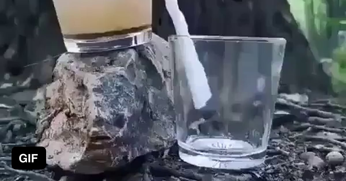 Filtering water with tissue paper while camping - 9GAG