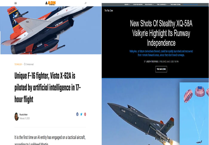 The rise of Unmanned Fighter jet is here, both XQ-58 and f16 X-62A are ...