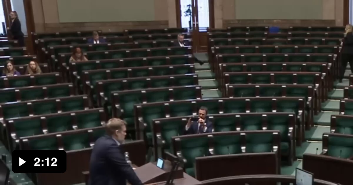 Random dude takes a seat in the Polish Parliament to take selfies and sheeet. Also, look how ...