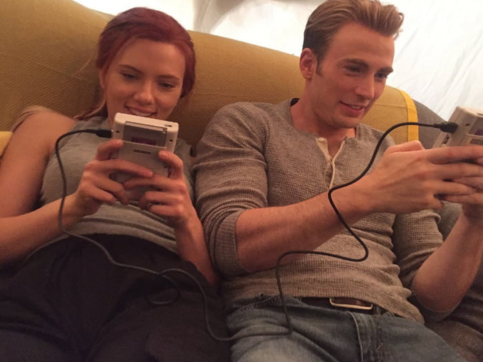 Scarlett Johansson and Chris Evans gaming together. - 9GAG