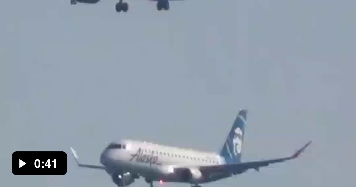 A perfect parallel landing between a United 737 MAX 9 and Alaska E175 ...