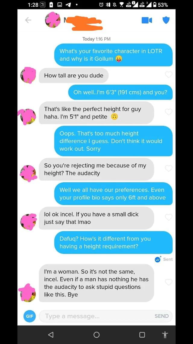 Entitled girl thinks shes the only one who can have preferences - 9GAG