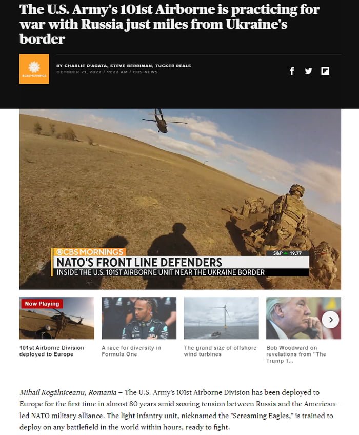 101st Airborne in Romania. Brig. General John Lubas: "This is not a ...