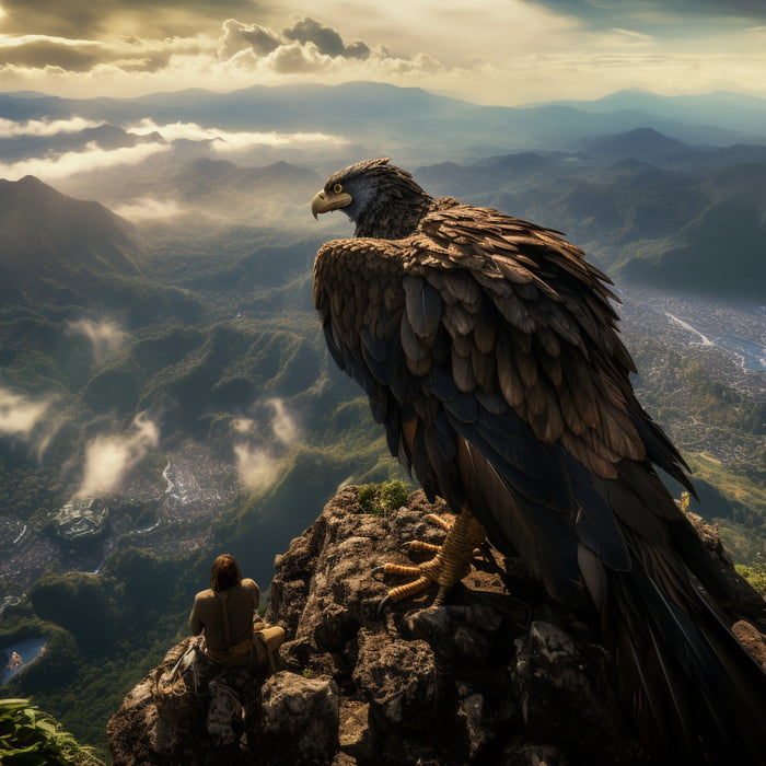 Frodo and the great eagle wondering what for lunch after dropping off ...