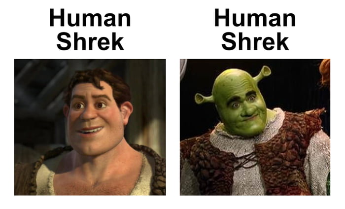 There are two ways to interpret "human Shrek" - 9GAG
