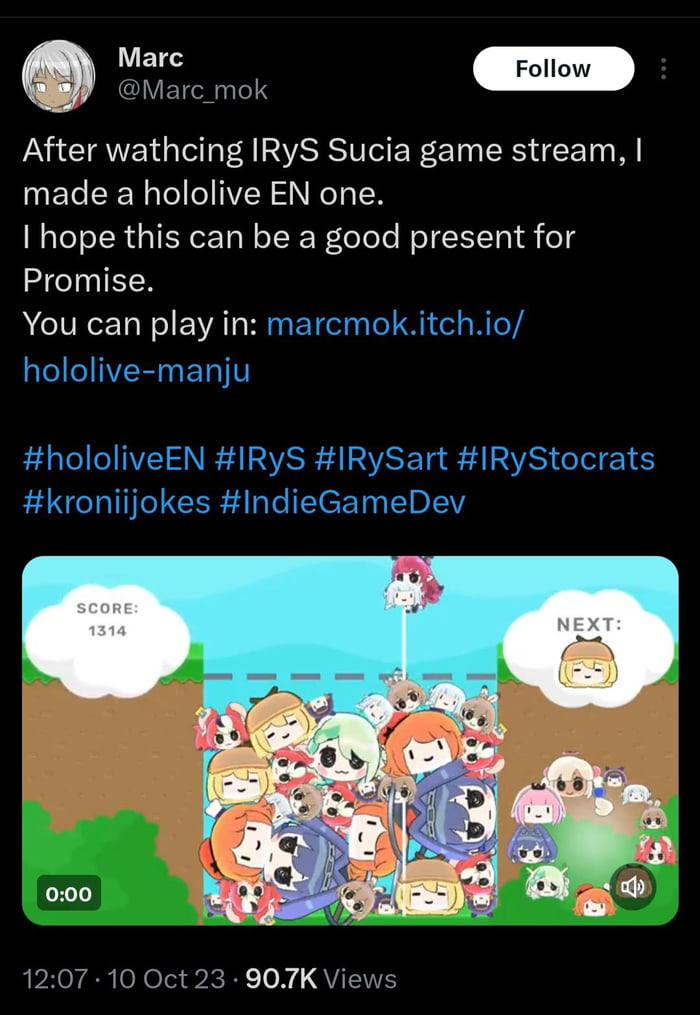 Someone made a hololive suika game.(computer only) - 9GAG