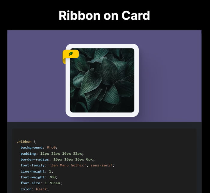 Ribbon on Card in CSS - 9GAG