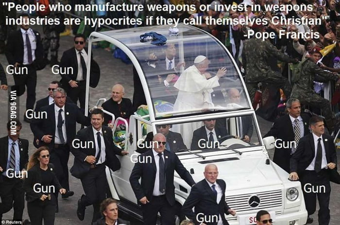 The Vatican has an armory filled with assault rifles and machine guns ...