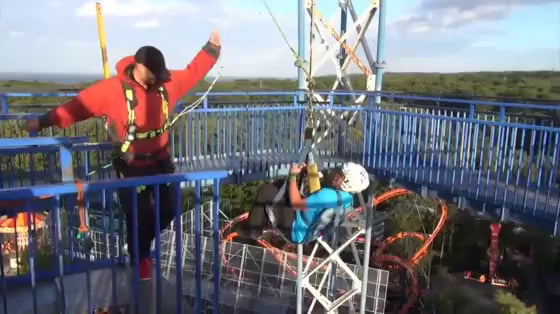 Free fall drop into a net - 9GAG