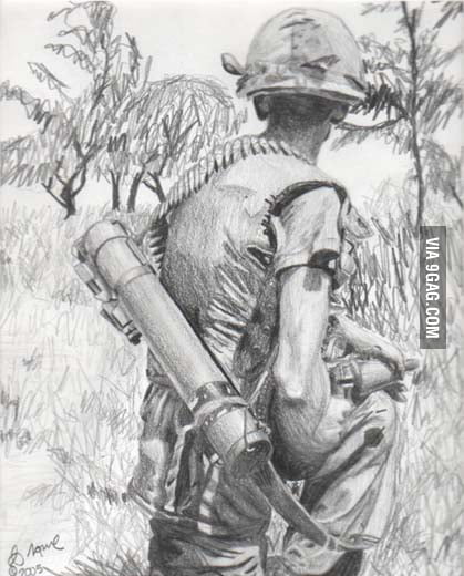 VIETNAM WAR DRAWING let me know if you guys want more ;) - 9GAG