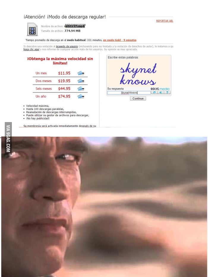 Sky Net Captcha terminator - 9GAG