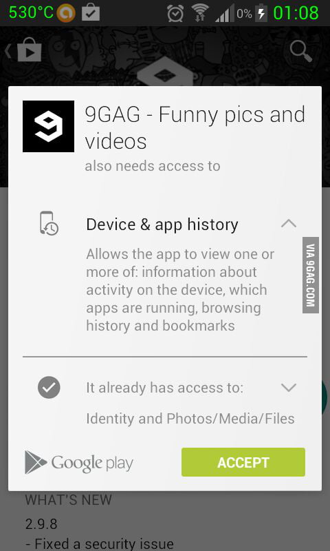 9gag app. why you need these permissions? - 9GAG