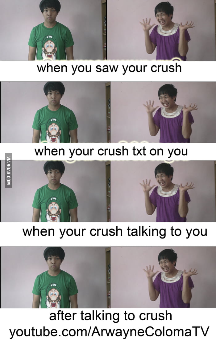 Reaction to crush.......... - 9GAG