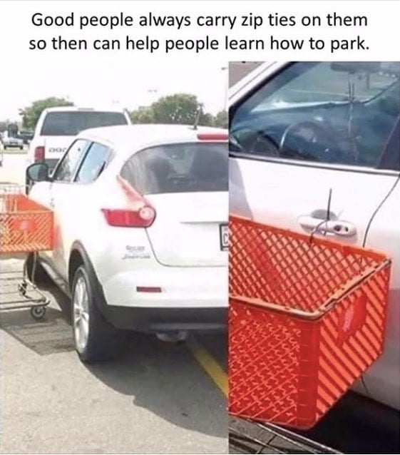 Heroes, along with a note saying learn to park. - 9GAG