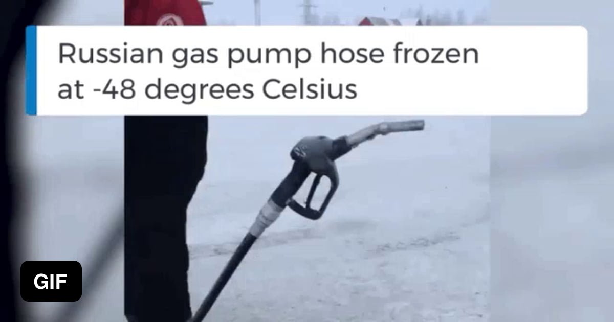 A frozen russian gas pump - 9GAG
