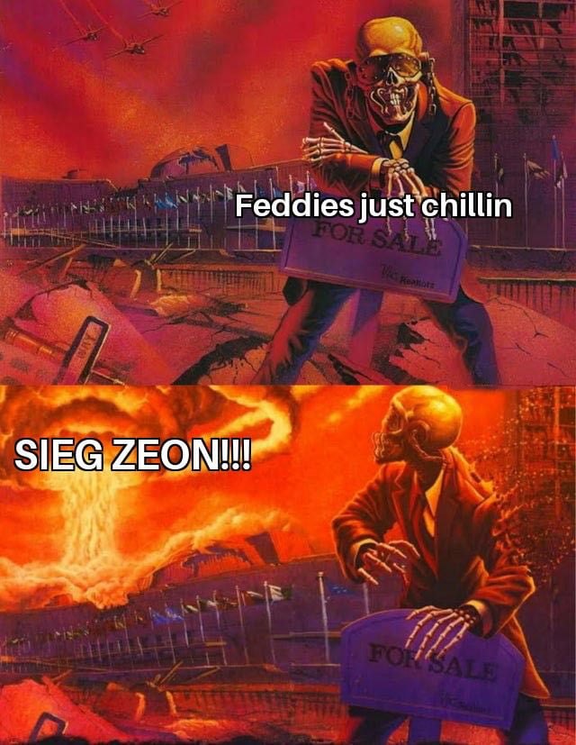Here we have a Gundam Meme. On who's side are you Zeon or Federation ...