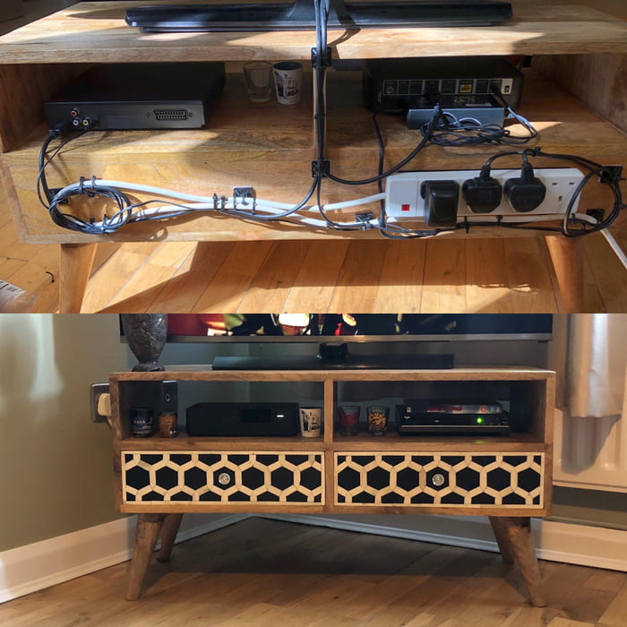 Hiding cables — BEYOND satisfying - 9GAG