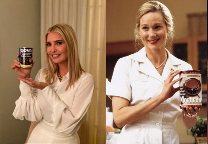 Is it just me or does Ivanka posing with a can of Goya beans look like ...