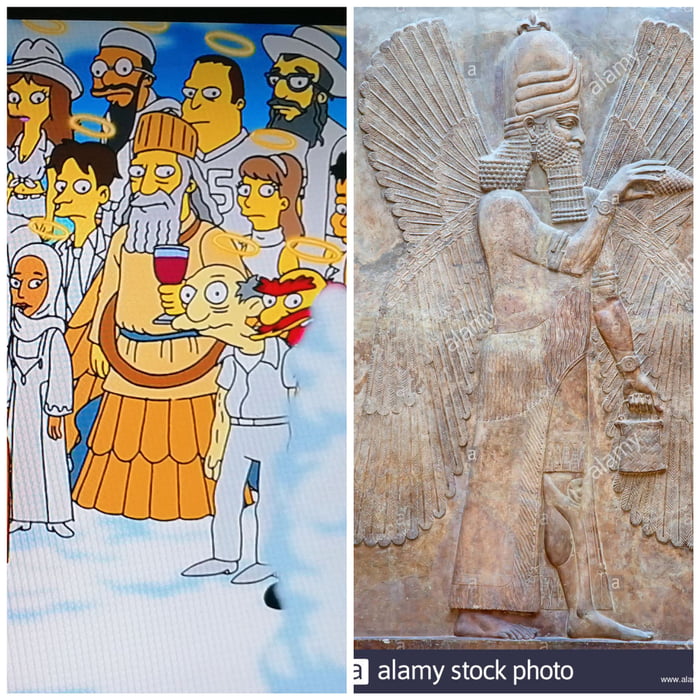 Ancient, Sumerian god was found in a simpsons episode - 9GAG