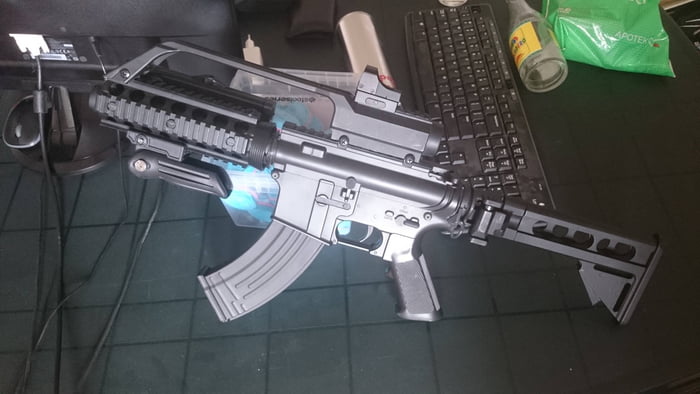 Let me just show you a integrally suppressed AR-15 with a folding stock ...