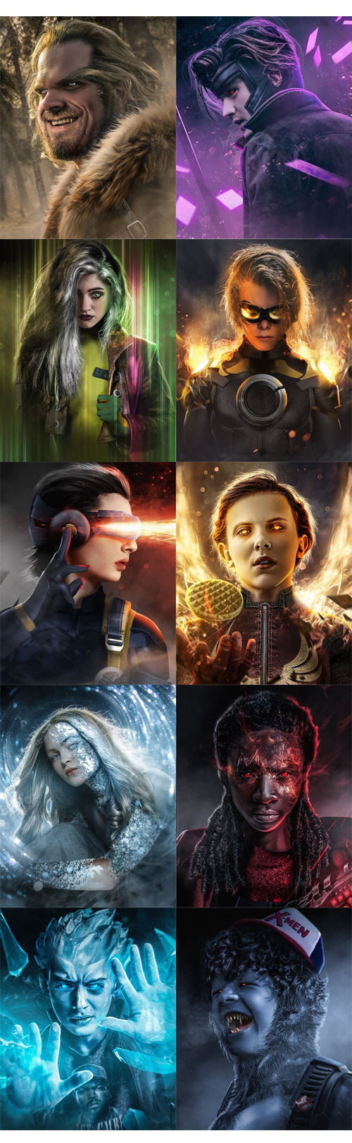 Stranger Things cast as X-Men characters (by.Bosslogic) - 9GAG
